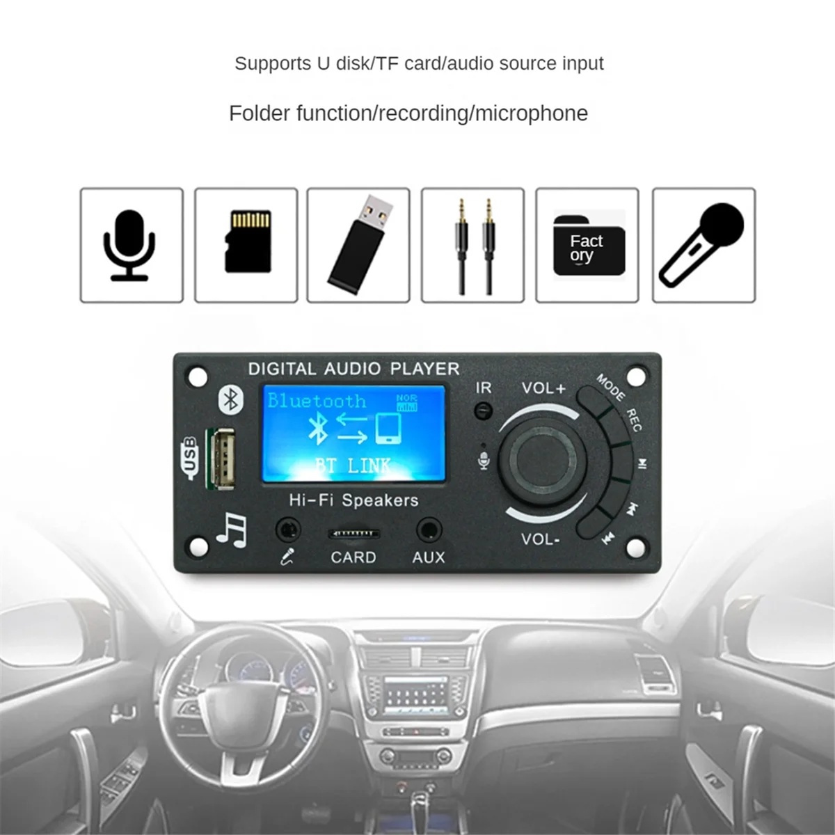 LCD-Screen-Display-Mp3-Decoder-Board-Bluetooth-Module-DIY-Products-Car ...