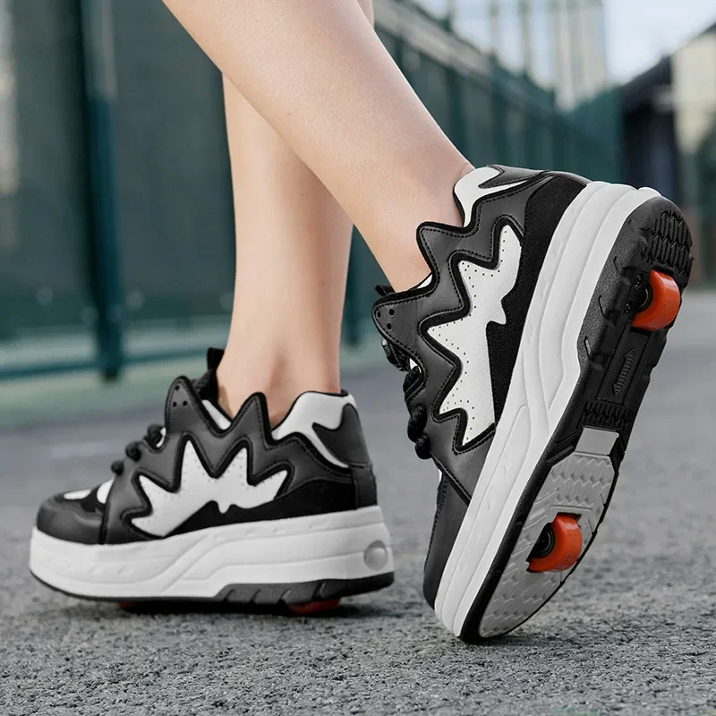 Boys-2-wheel-High-top-Roller-Shoes-Fashion-Parkour-Sneakers-With-Wheels ...