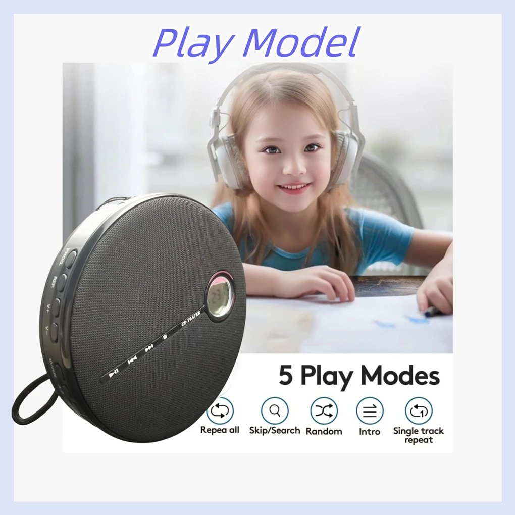 CD Player Portable Bluetooth with Speaker Stereo and Headphones ...