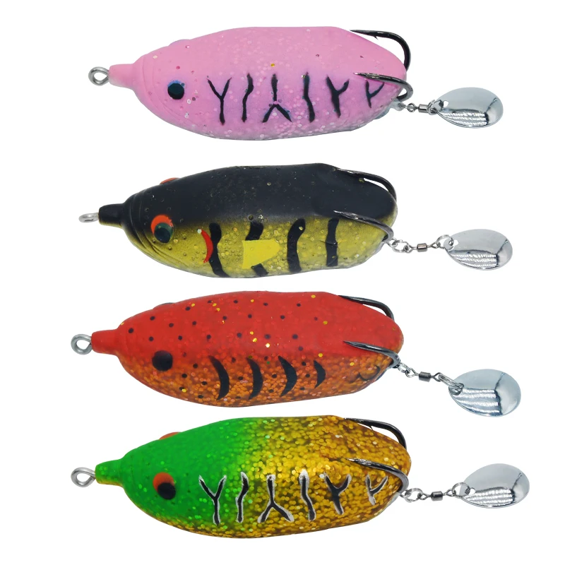 TAKEDO LW029 Handmade Bass Snakehead Frog Fishing Lure Soft Hollow Body ...