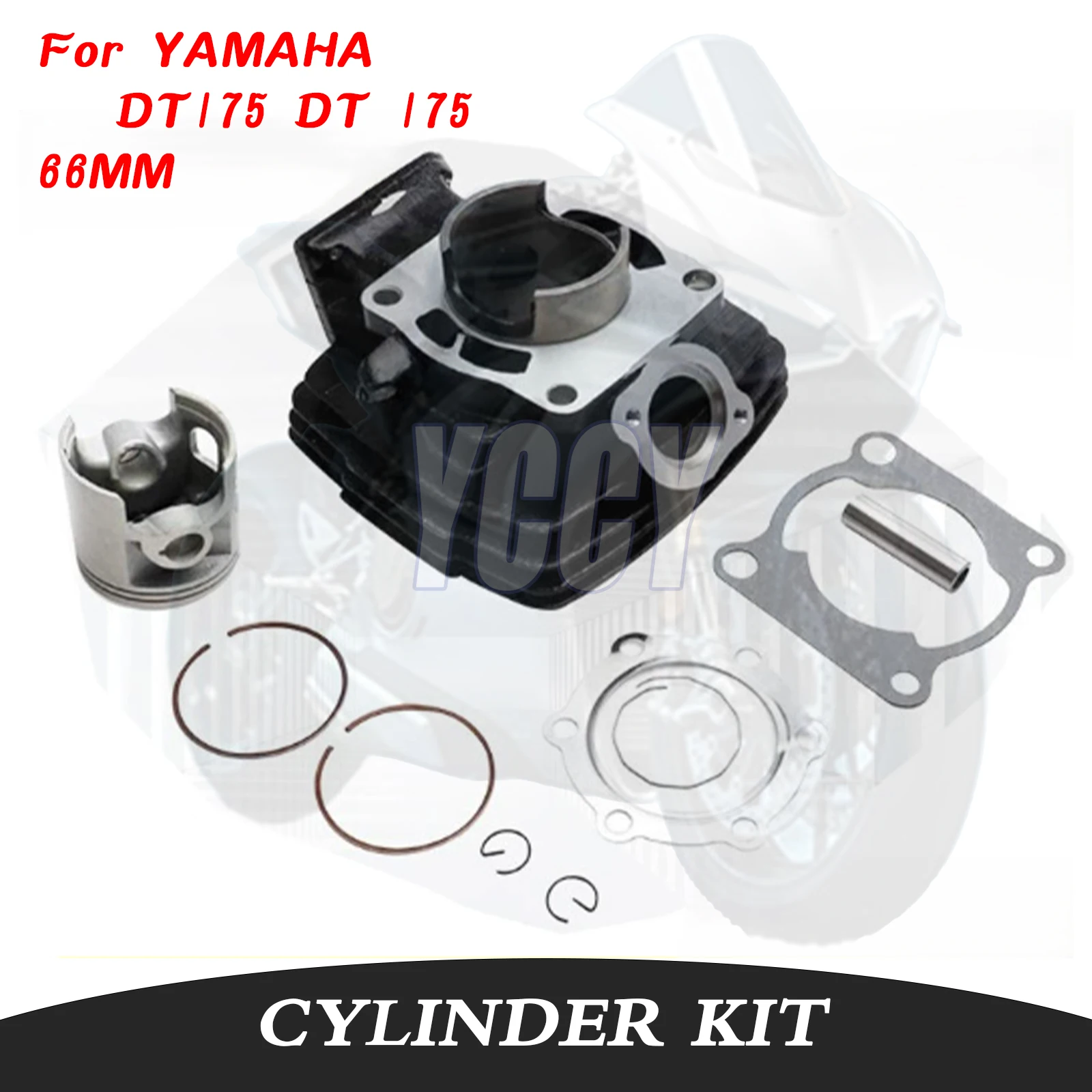 66mm 175cc Motocycle Big Bore Cylinder Kit Piston Ring Gasket Engine ...