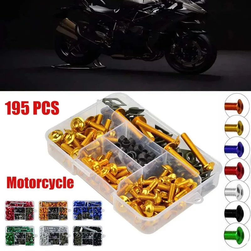195Pcs-motorcycle-body-screw-and-bolt-kit-suitable-for-Kawasaki-ZX6R ...