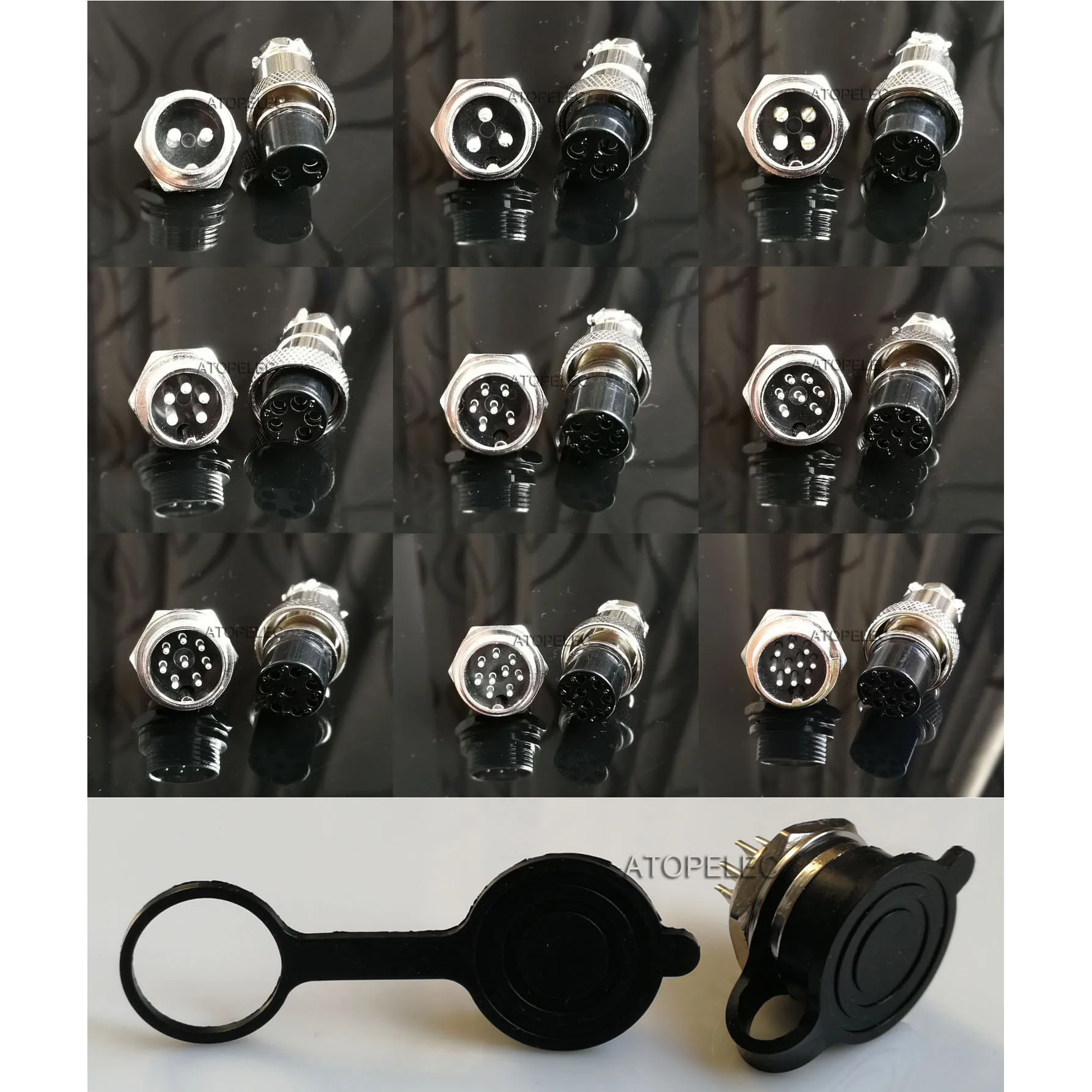 2-Sets-GX16-16mm-Aviation-Plug-Metal-Panel-Female-Male-Connector-Rubber ...