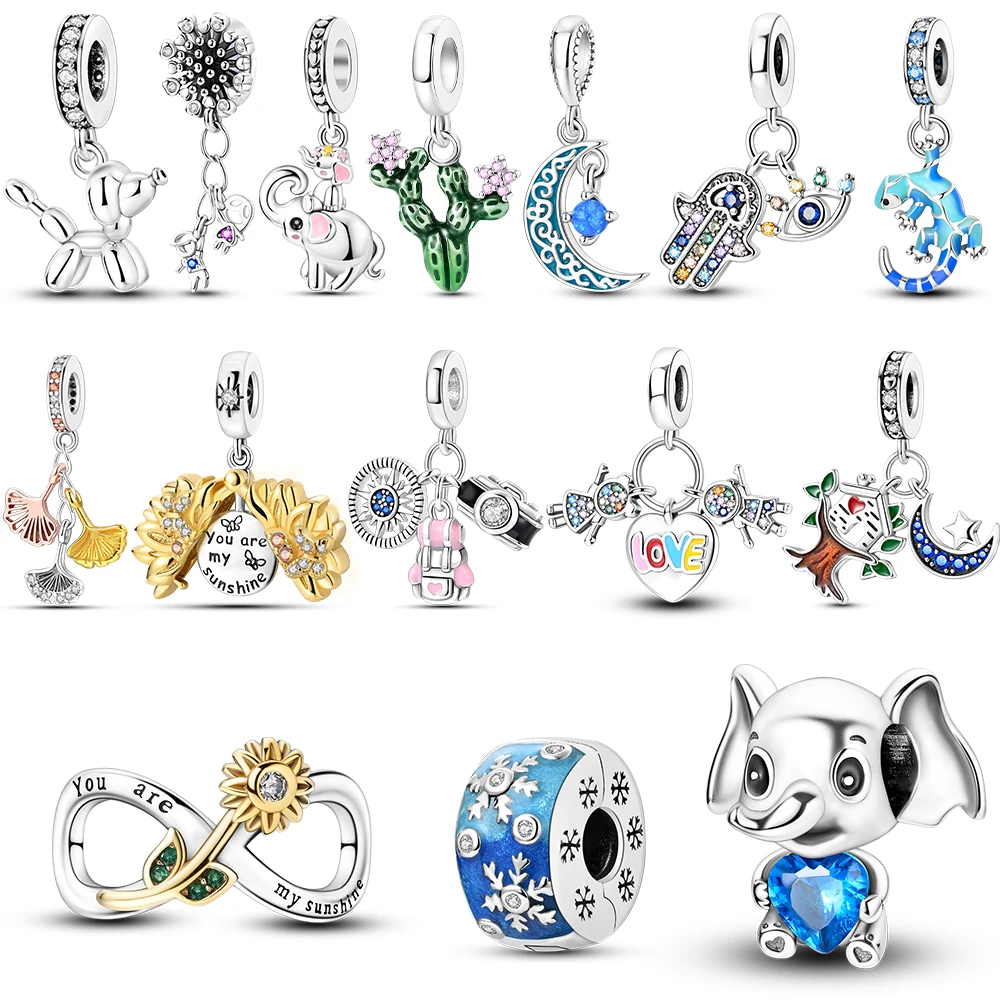 Luminosos-Encantos-Banhado-A-Prata-Pingentes-Animais-De-Neve-Fit ...