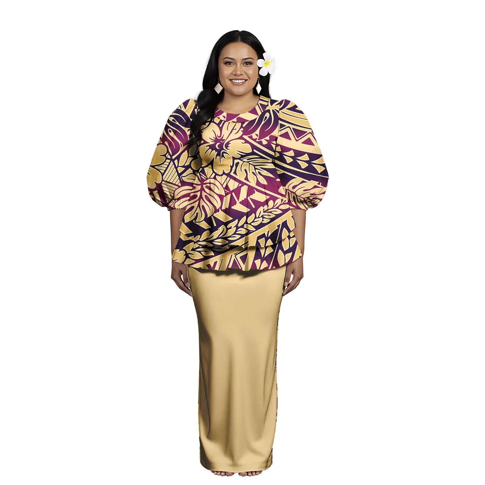 Samoa Tribal Print Puletasi Dresses Women Ladies Winter Women Dresses ...
