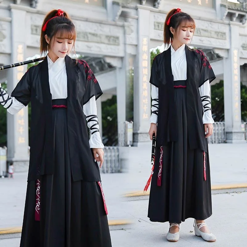 Improved Hanfu Cosplay Cross Collar Clothing with Han Elements Martial ...