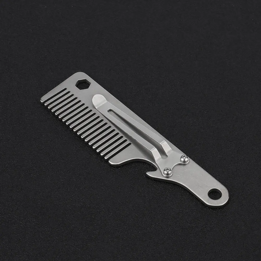Titanium-Alloy-Small-Comb-Care-Hair-Beard-Bottle-Opener-Screwdriver ...