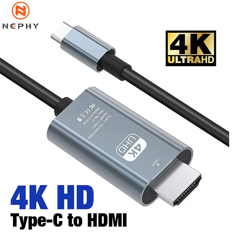 2M USB C HDMI Cable Type C to HDMI 4K 60Hz 30Hz for iPhone 15 TV ...