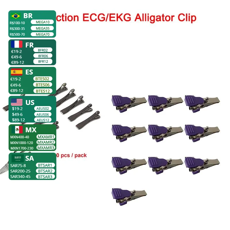 Veterinary-Vet-ECG-EKG-Electrode-Clip-Clamp-Universal-Connection-Snap ...