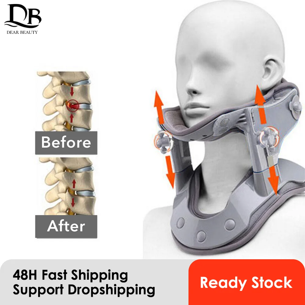Heating-Neck-Stretch-Collar-Cervical-Traction-Hot-Compression-Adjust ...