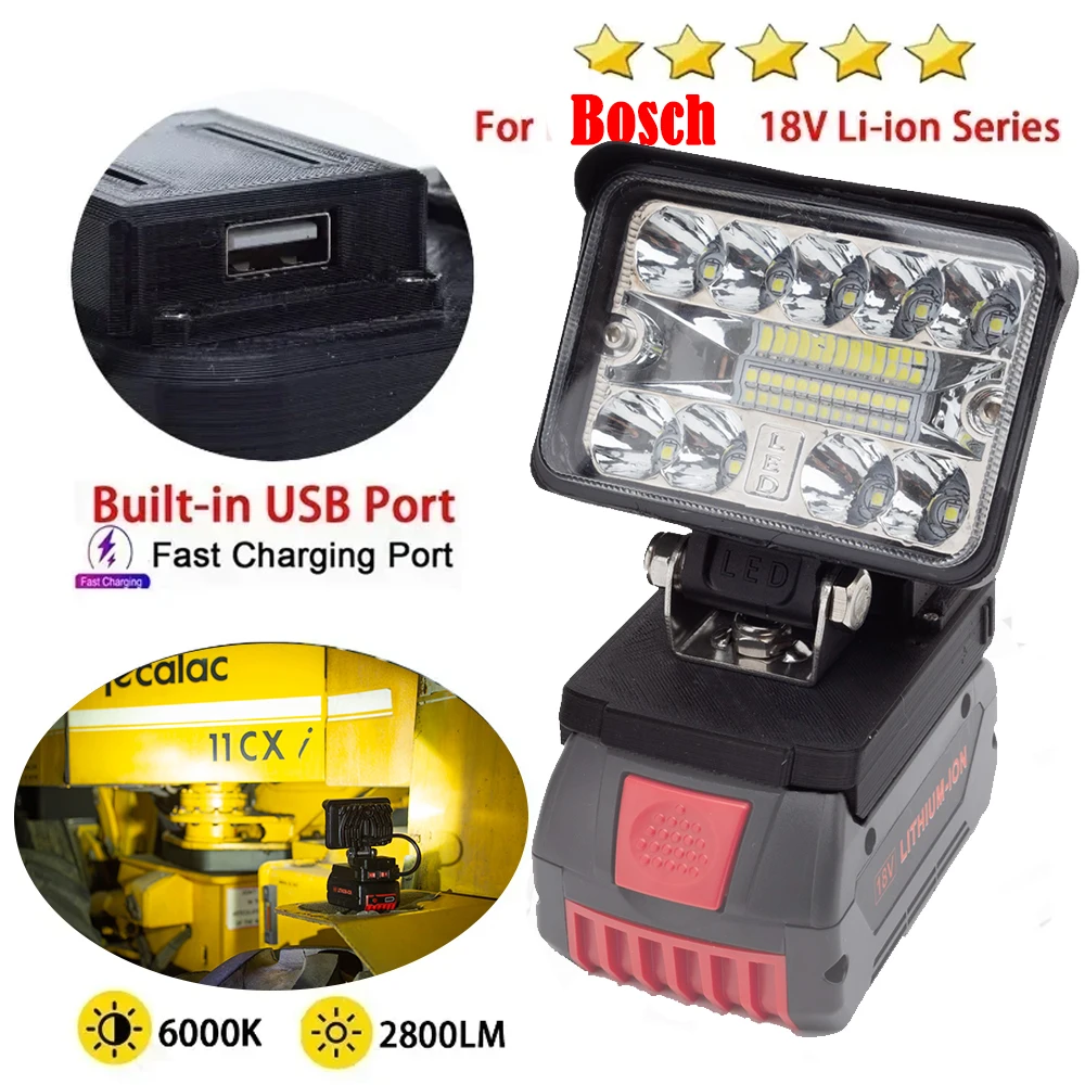 LED-Work-Light-For-Bosch-18V-Lithium-Battery-w-USB-Output-Wireless ...