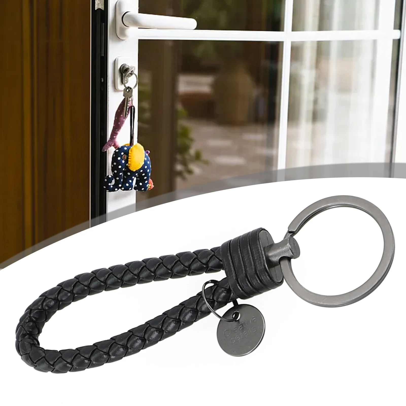 High-Quality-Durable-And-Practical-Key-Ring-0-012kg-Black-Red-Synthetic ...