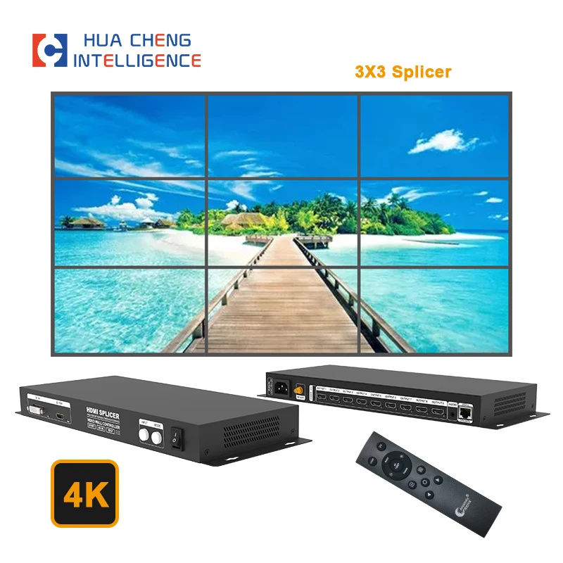 AMS HVS-C9 4K Signal Splicer 2X2 3X3 LED LCD Screen Splicer TV Video ...
