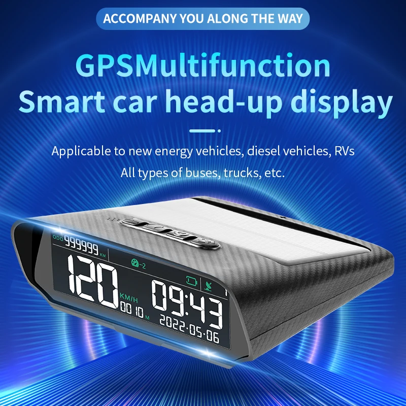 Solar GPS Car Head Up Display X100 Wireless Speedometer Display Speed ...