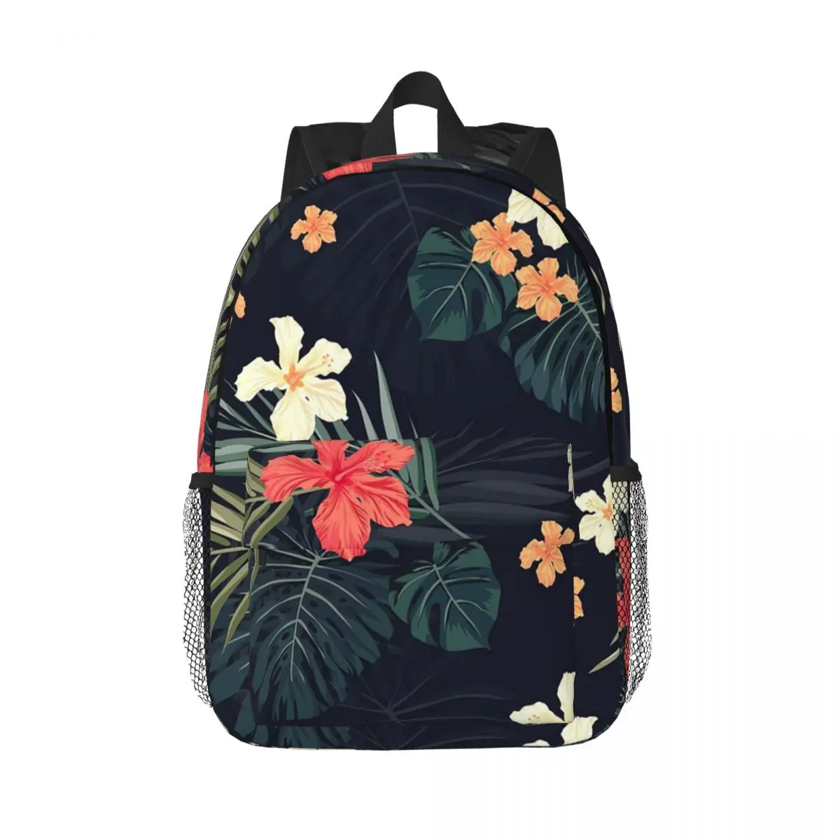 Dark-Tropical-Flowers-Backpacks-Boys-Girls-Bookbag-Fashion-Students ...
