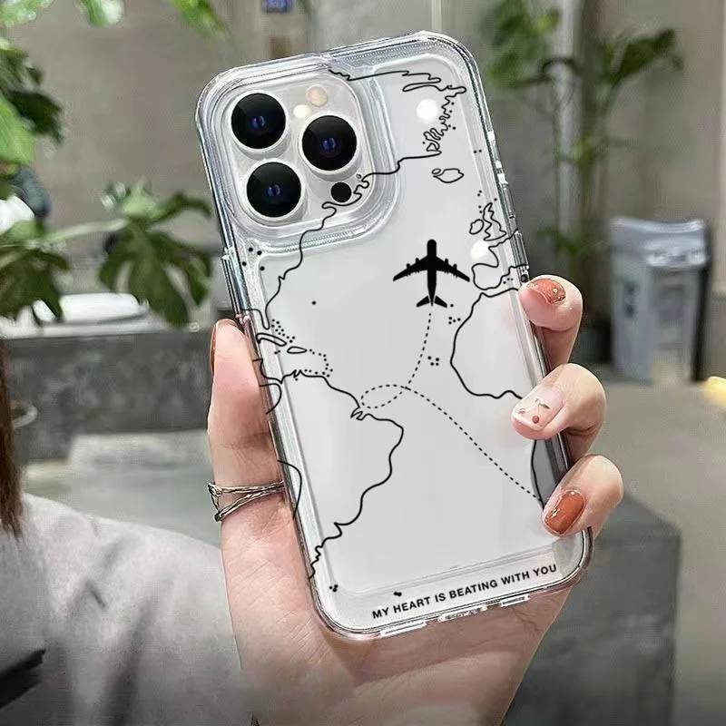 Funda Desian de ruta de avión inspirada en viajes para Samsung Galaxy ...