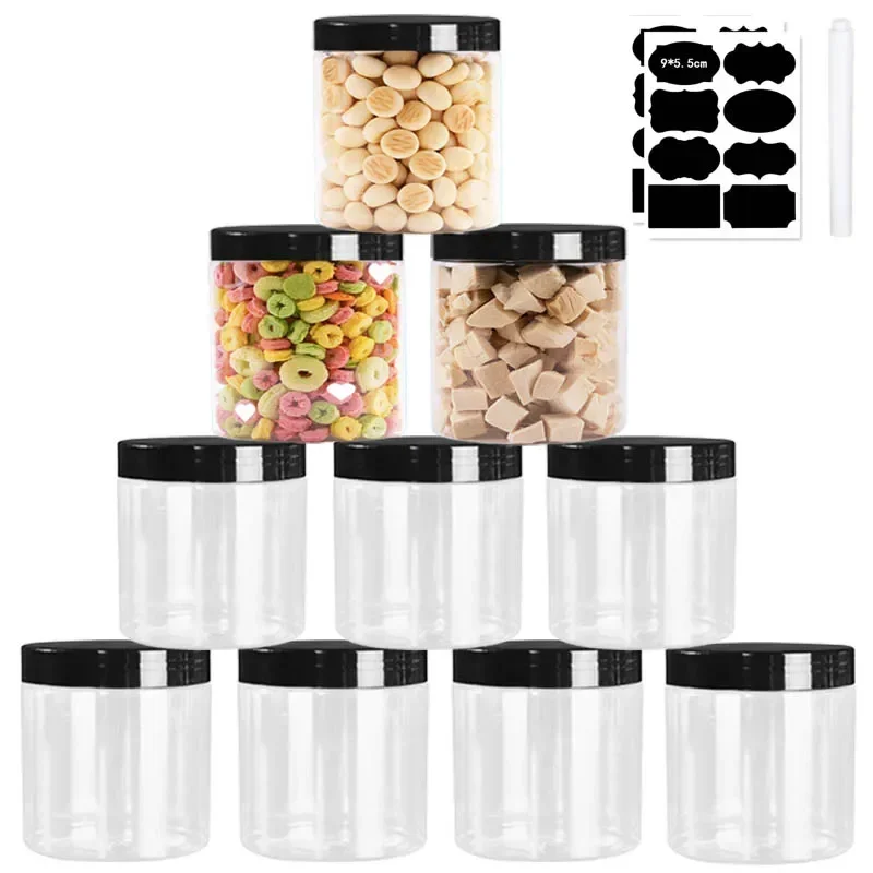12/24Pcs 250ml Kitchen Empty Jar with Sticker & Pen Seasoning Dry Goods ...
