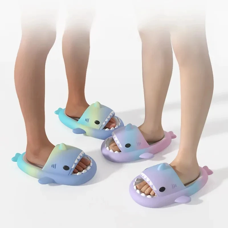 2024-Cute-Summer-EVA-Gradient-Shark-Slippers-Kids-Candy-Color-Soft ...