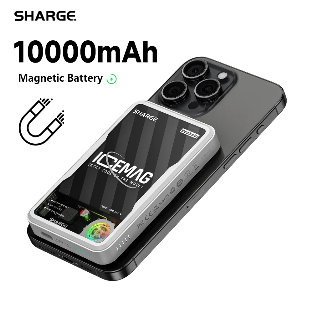 SHARGE-10000mAh-Wireless-Magnetic-Power-Bank-Fast-Charge-20W-With ...
