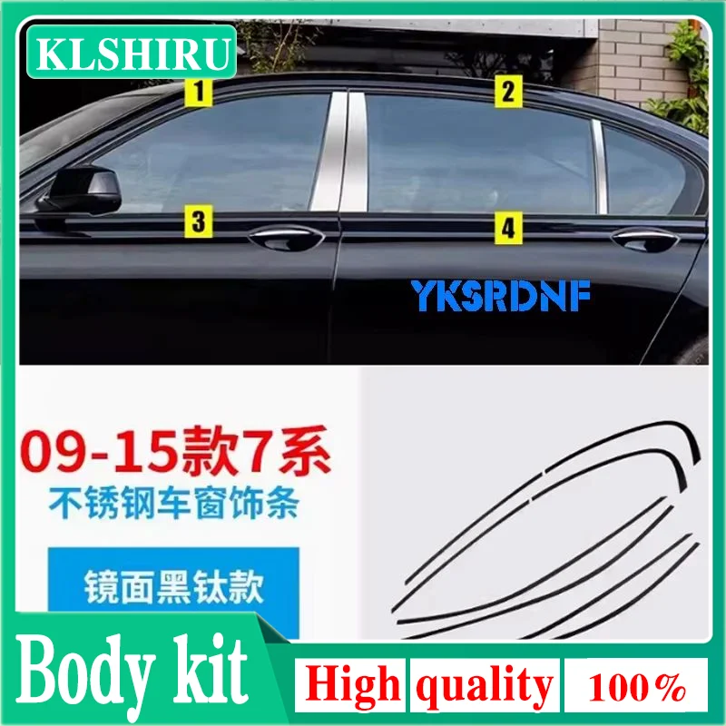 car-styling-Black-Steel-Window-Molding-Frame-Strips-Trim-Cover-For-BMW ...