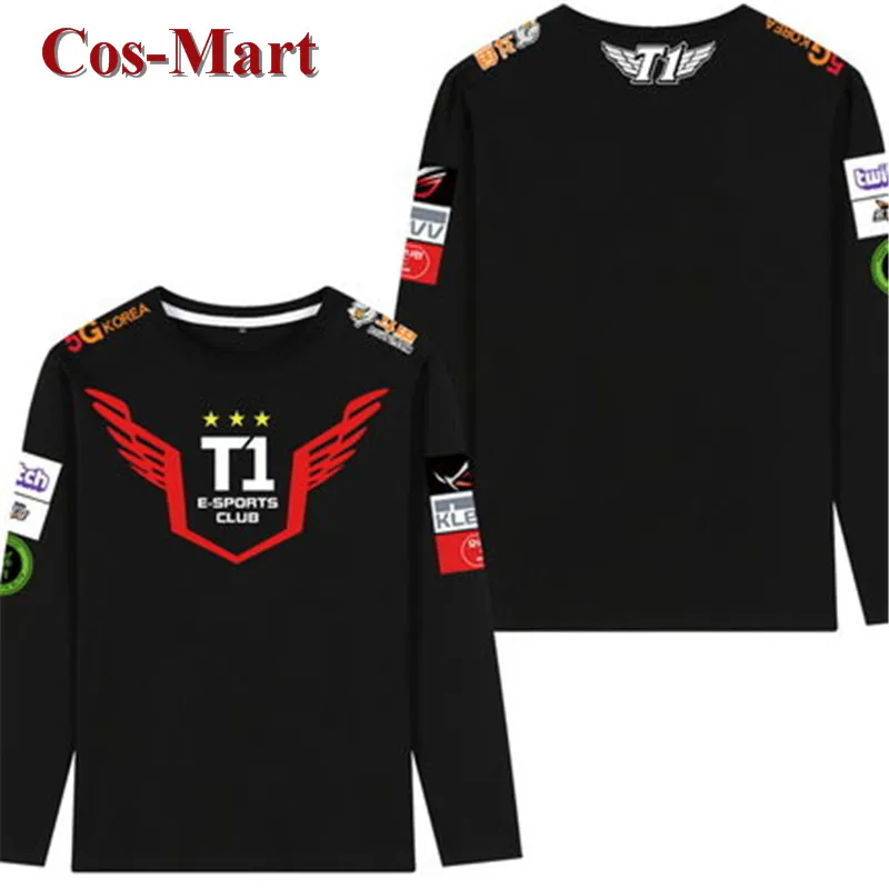 게임 LOL S7 봄 팀 SKT T1 플레이어 유니폼 풀오버 Faker 남자 티셔츠 코튼 탑 티 새로운 XS 4XL 플러스 사이즈|men uniform|tee toptee ...