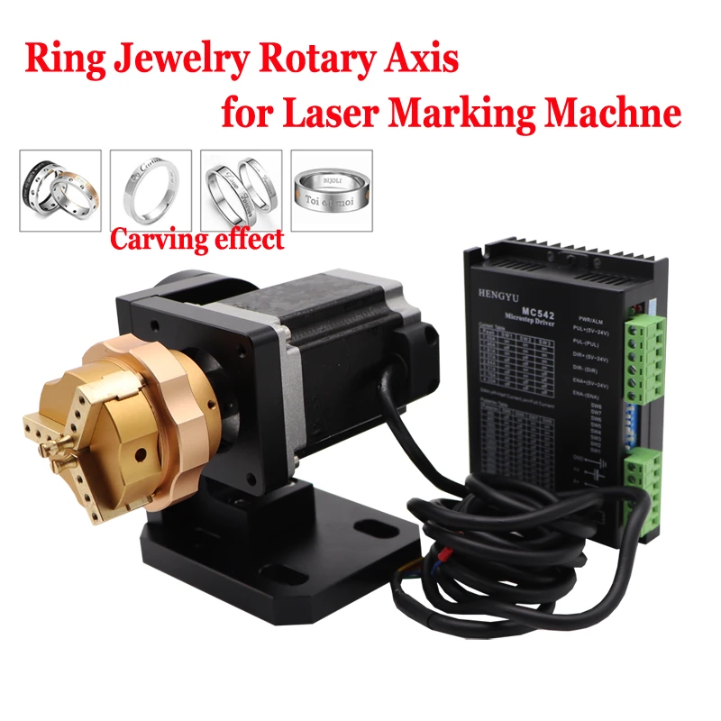 Fiber Laser Carving Marking Machine Rotary Axis Chuck for Ring Bracelet ...