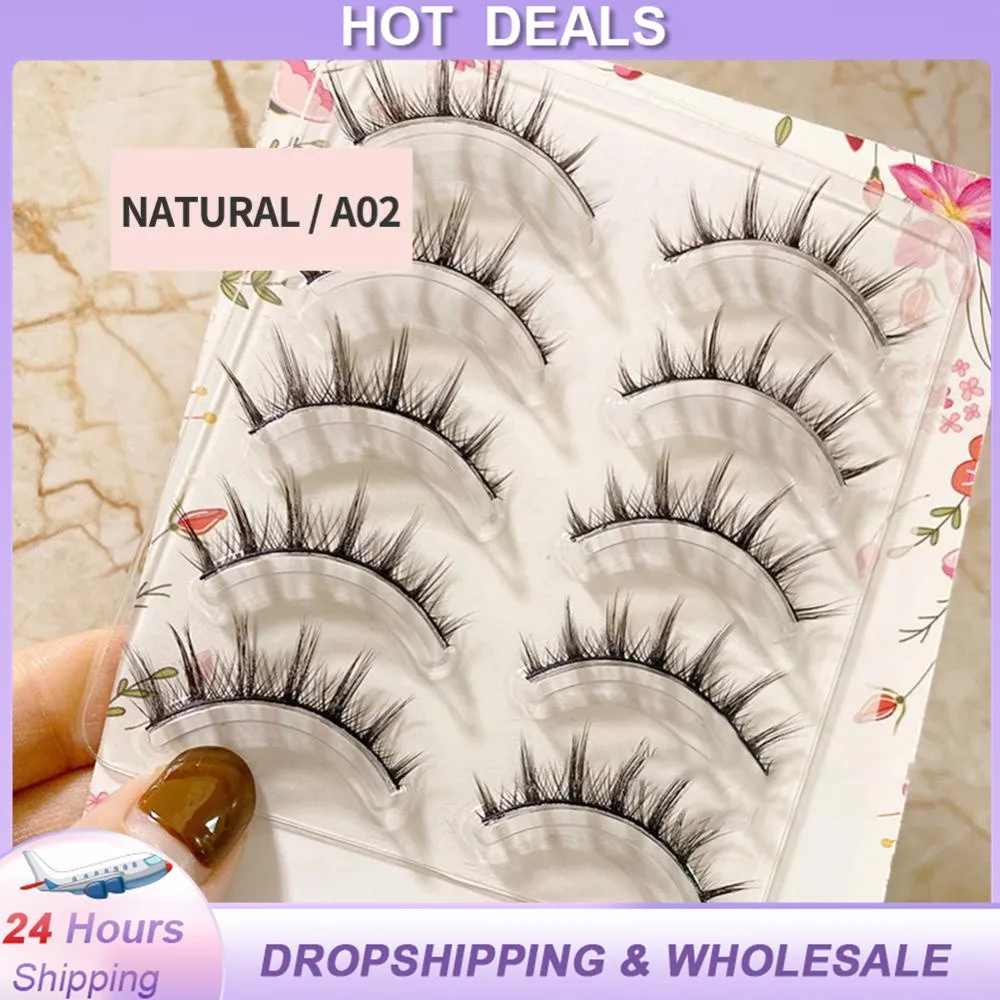 5-Pairs-set-3D-Mink-False-Eyelashes-Natural-Little-Devil-Grafting ...