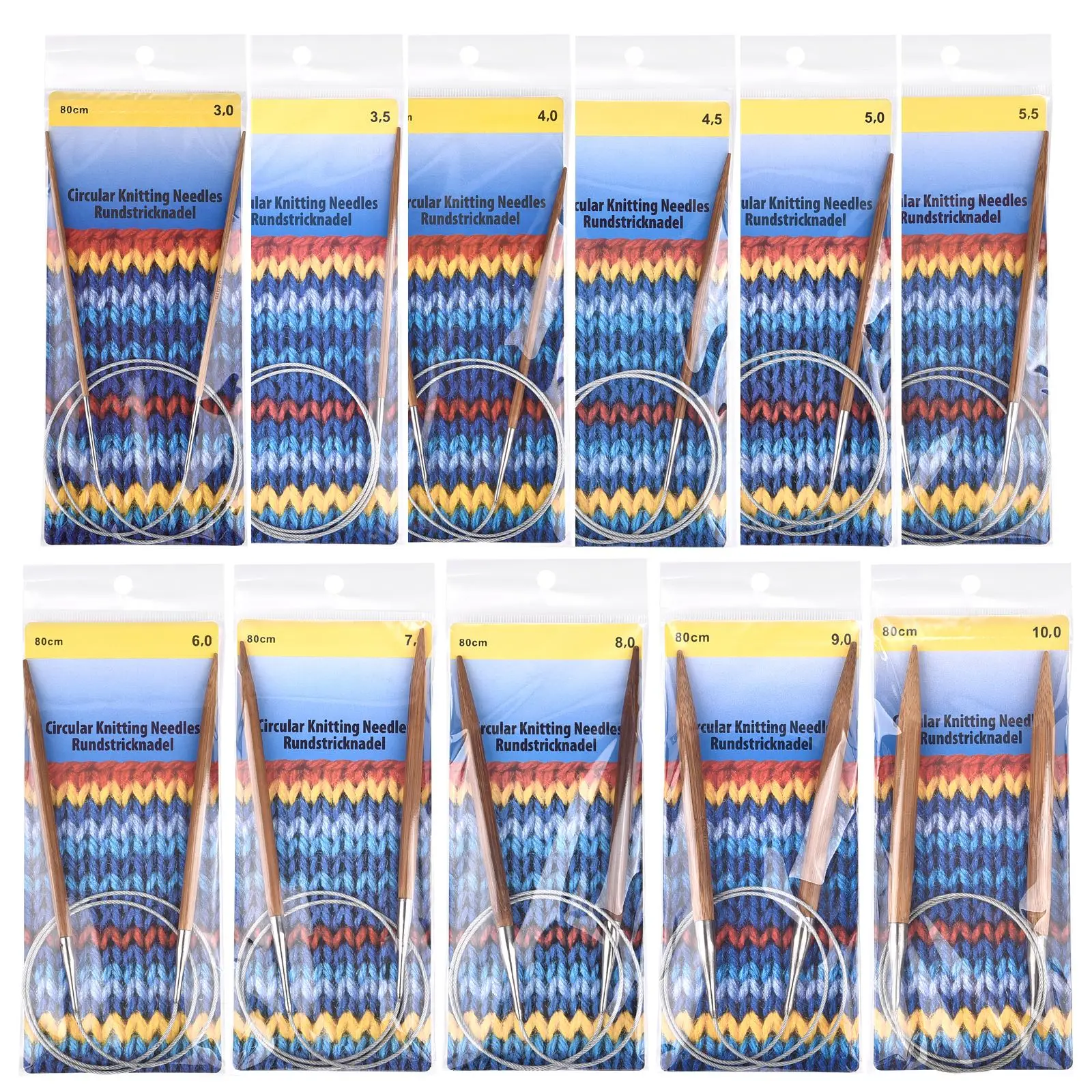 3.0-10mm Natural Bamboo Circular Knitting Needles Stainless Steel Tube ...