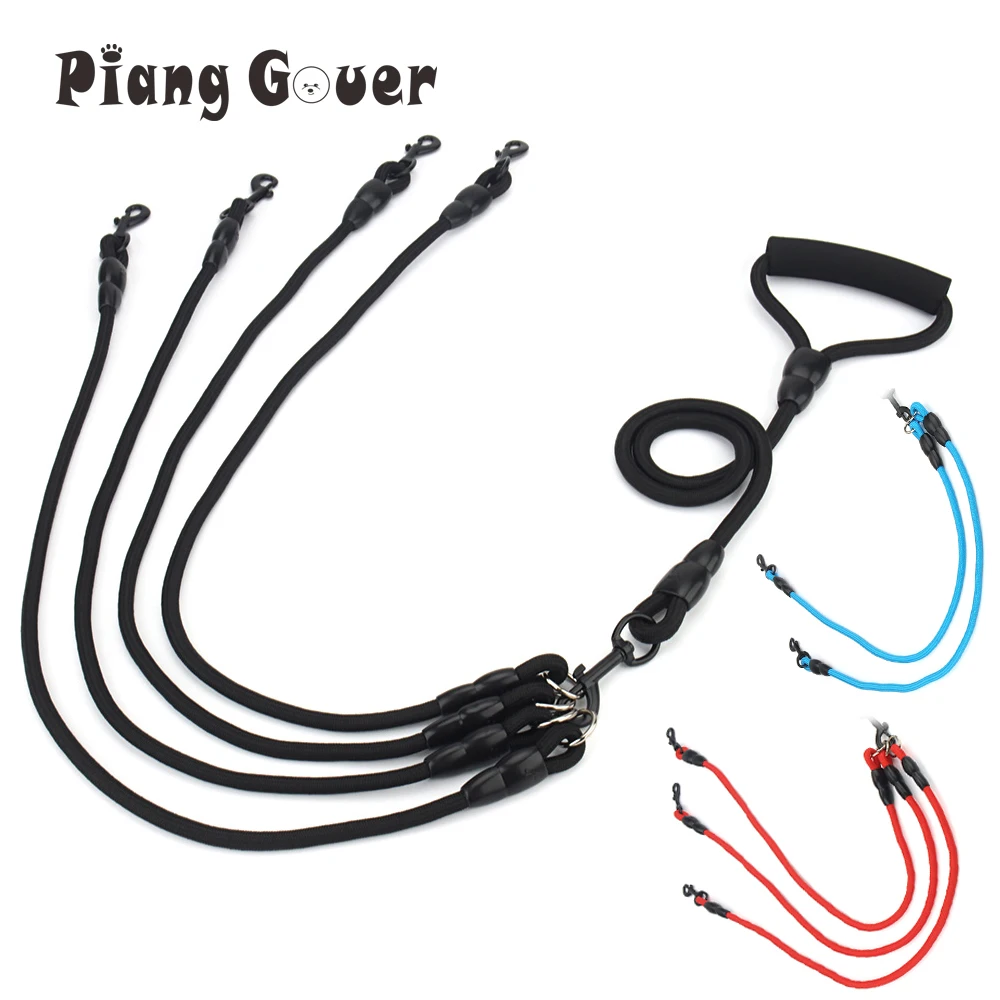 S/L Pet Dog Leash Rope Double Dual Two Heads Dogs Leash Walk Two More ...