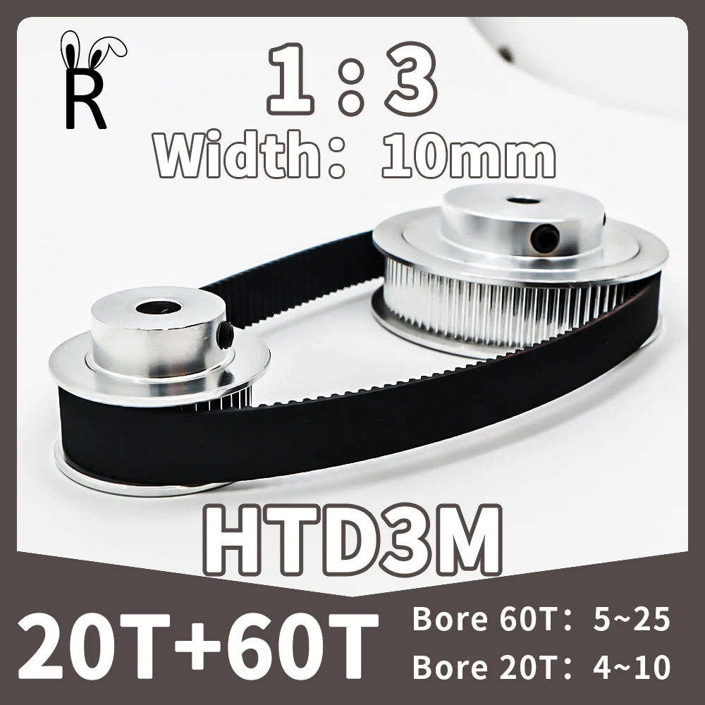 20T-60T-HTD-3M-Timing-Belt-Pulley-Set-Reduction-1-3-20Teeth-Synchronous ...