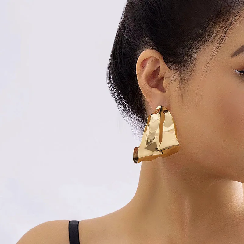 Big-Irregular-Hoop-Earring-Women-Girls-Gold-Silver-Plating-Fashion ...