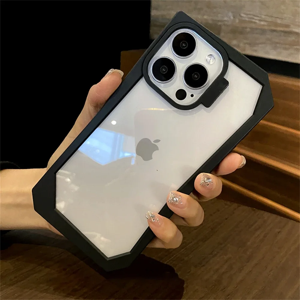 Luxury-Irregular-Edges-Bumper-Shockproof-Transparent-Phone-Case-For ...