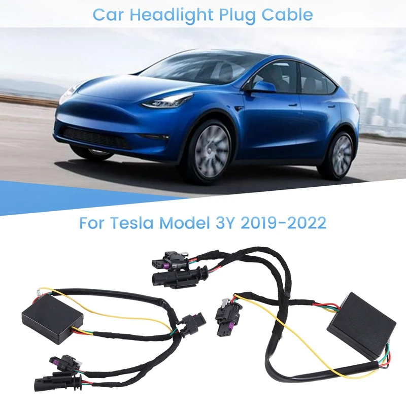 Black Headlight Plug Cable ABS Headlight Plug Cable For Tesla Model 3/Y ...