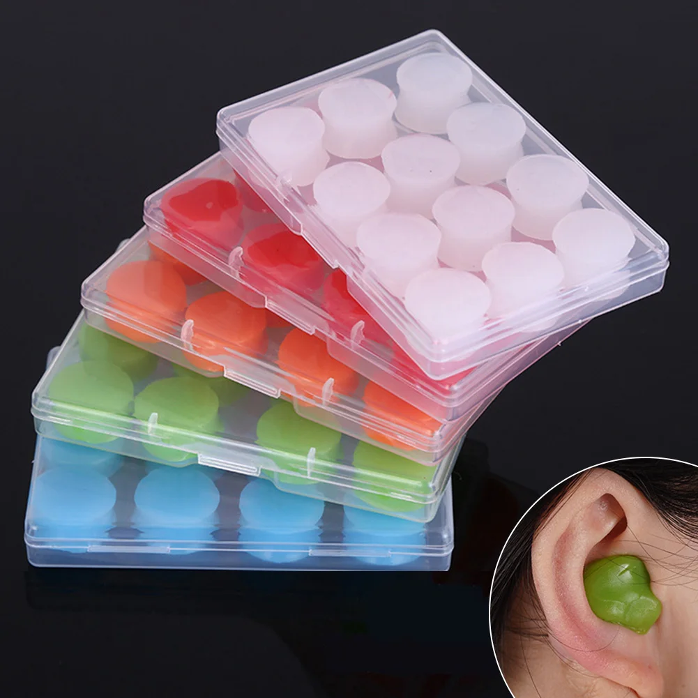 12PCS-Silicone-Ear-Plugs-Noise-Reduction-Sleep-Anti-Canceling-Sound ...