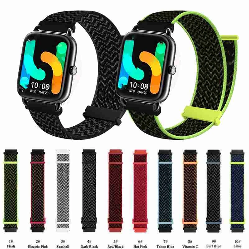 22mm 20mm Nylon Loop Pulseira Banda Para Haylou RS4 Plus/RS4/LS02 Relógio Esporte Pulseira Para ...