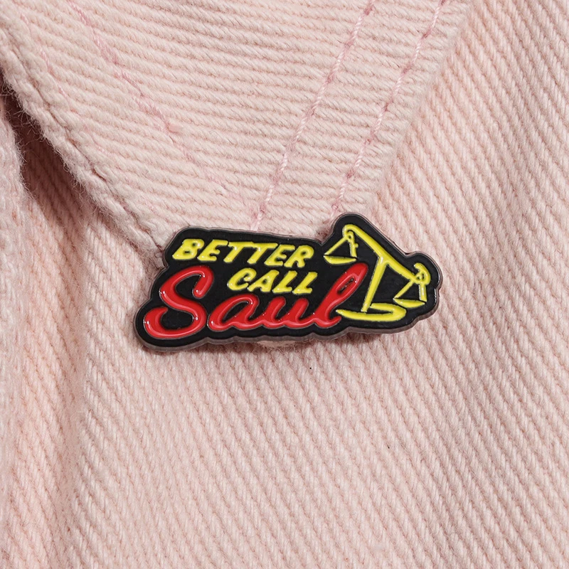 Better Call Saul Enamel Pin TV Series Tilted Scales Brooches Lapel ...