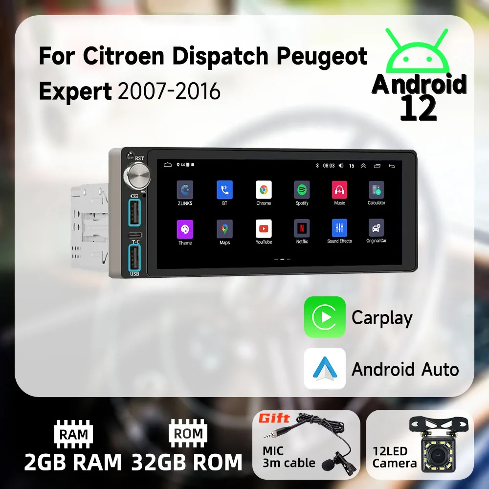 Multimedia-Car-Radio-para-Citroen-Dispatch-Peugeot-Expert-Unidade-de ...