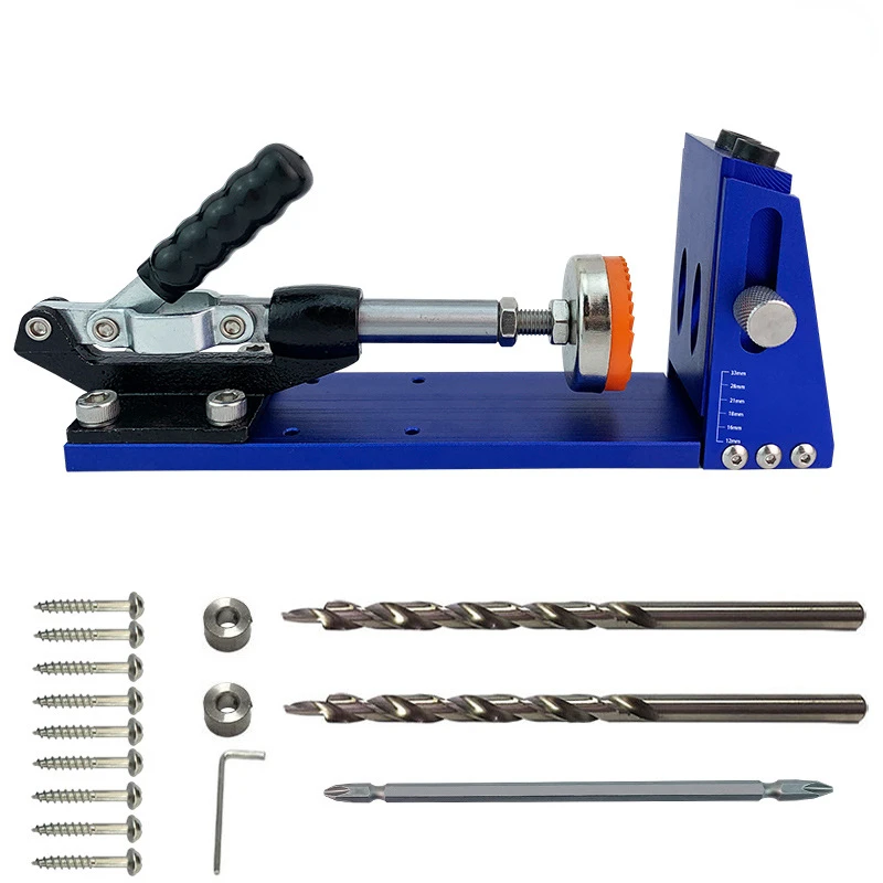 Pocket-Hole-Jig-Kit-with-Drilling-Hole-Tools-Dowel-Drill-Joinery-Screw ...