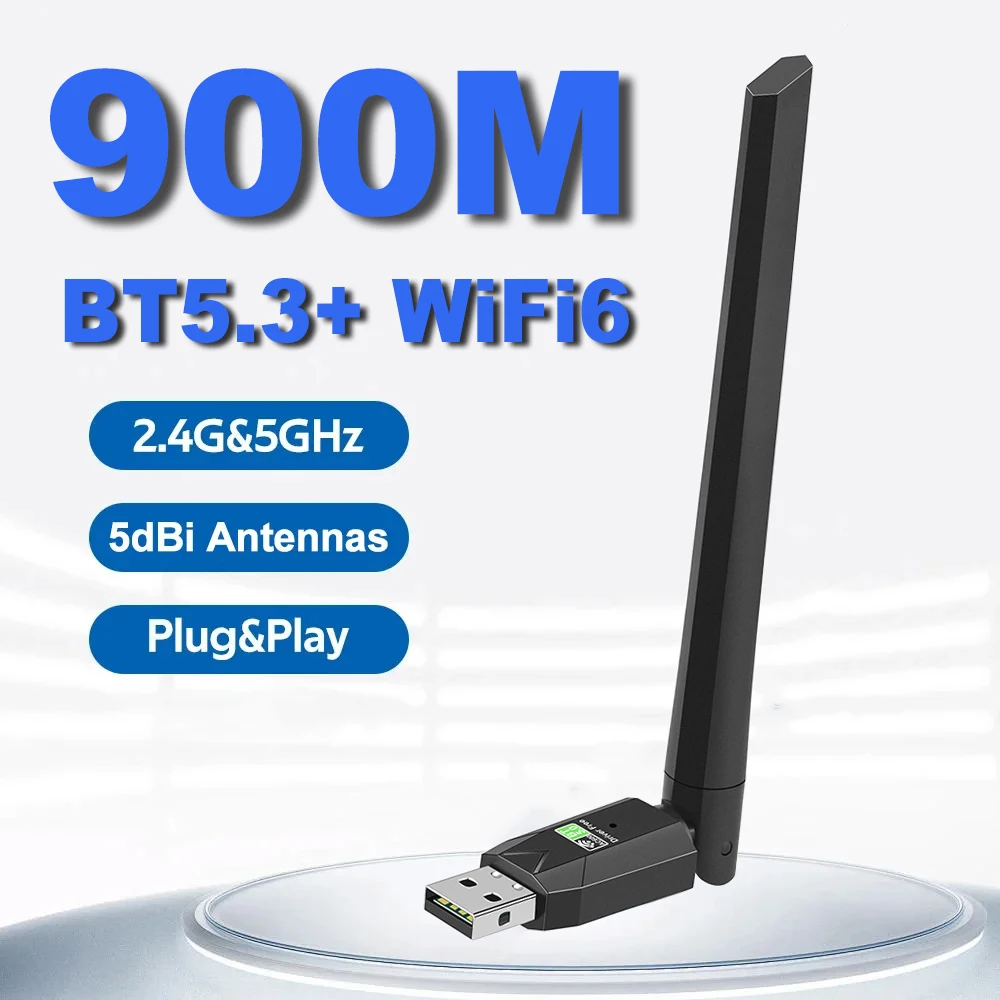 900Mbps-WiFi-USB-Adapter-2-in-1-Bluetooth-5-3-Wifi6-Network-Card-2-4G ...