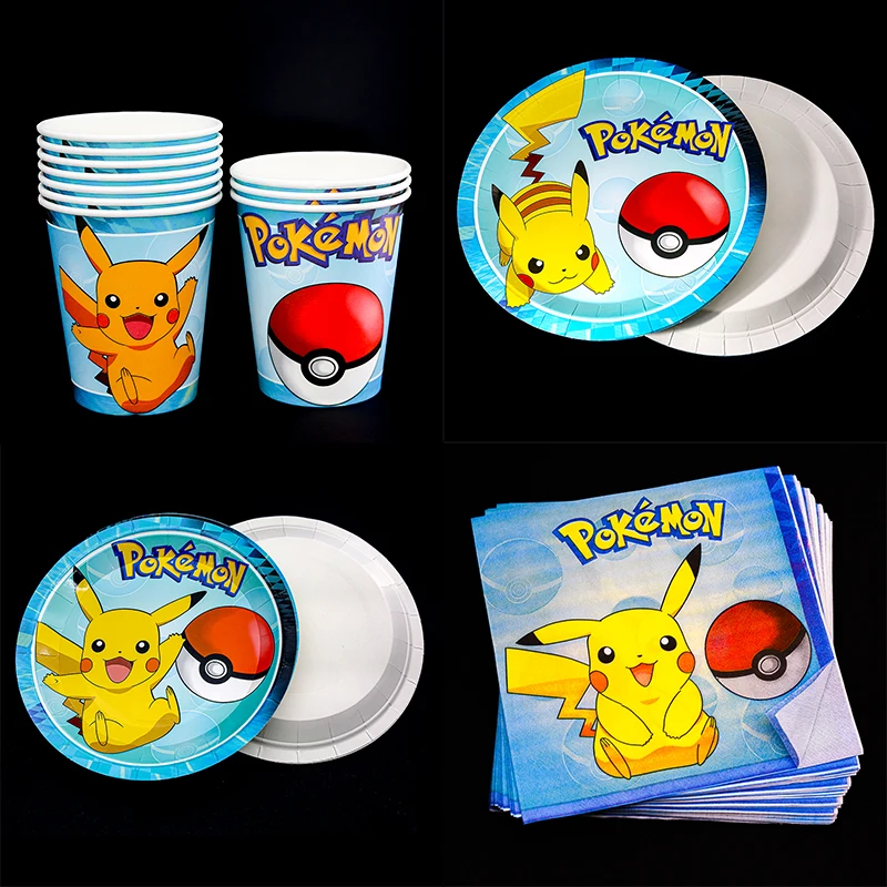 Pokemon-Tableware-Pikachu-Birthday-Decoration-Party-Supplies-Disposable ...