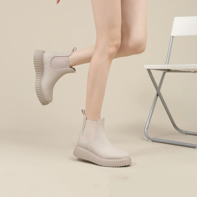 Botas-de-chuva-de-meio-tubo-feminino-imperme-veis-antiderrapantes-de ...