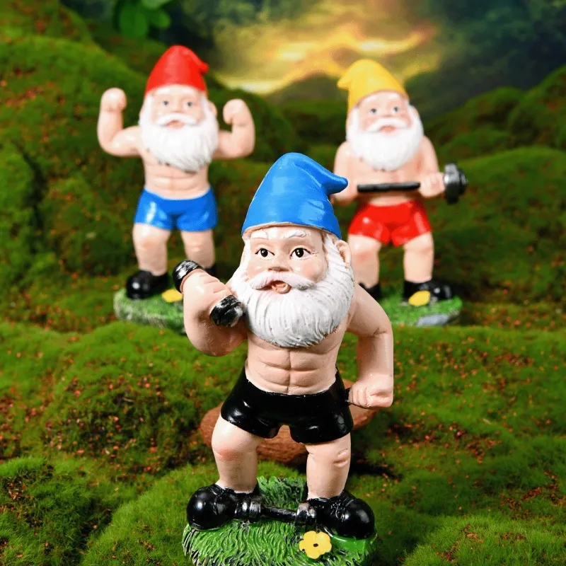 Fun-Exercise-Garden-Dwarf-Statue-Outdoor-and-Indoor-Fun-Fitness-Dwarf ...