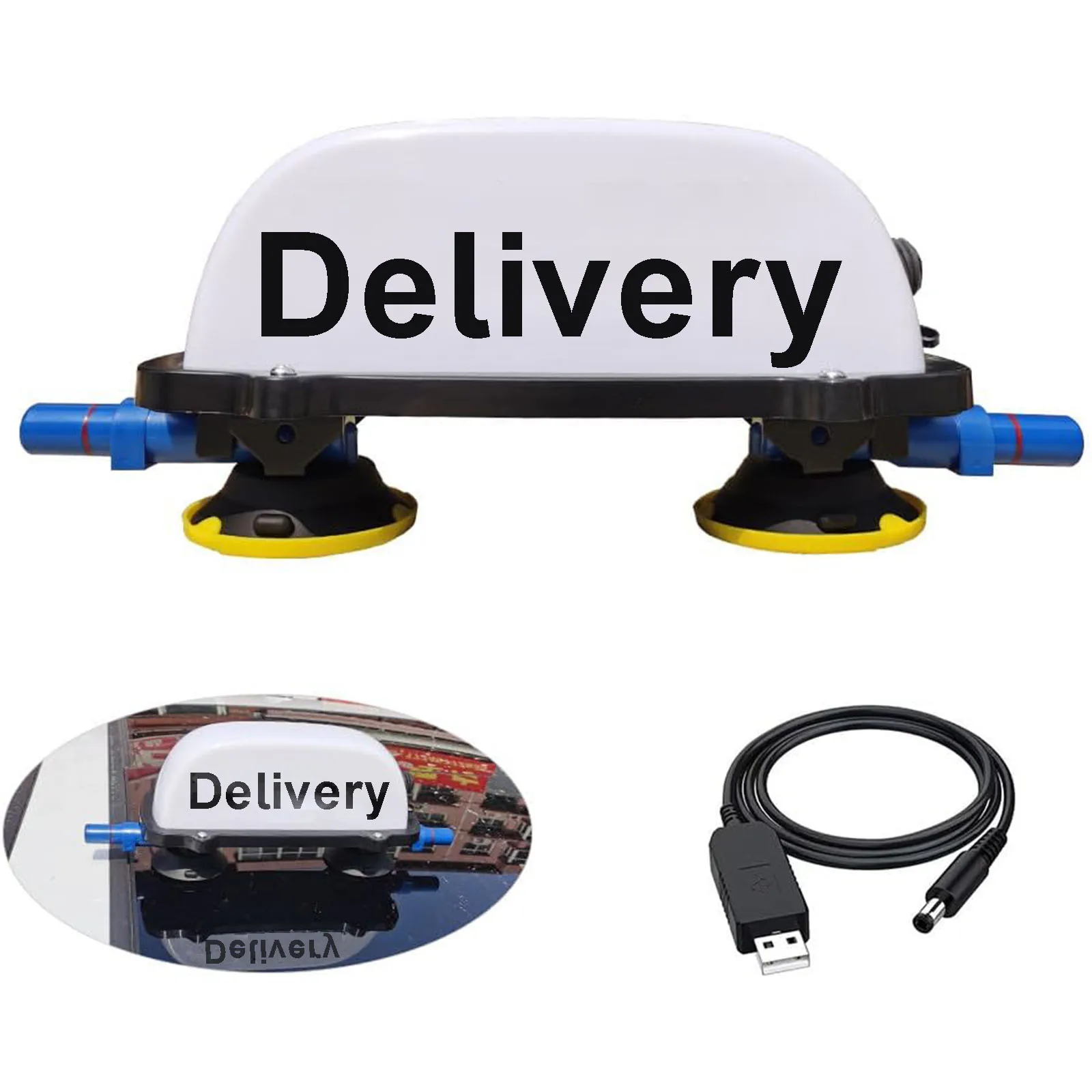 1PCS Rechargeable Delivery Sign Light with Two Manual Vacuum Pump ...