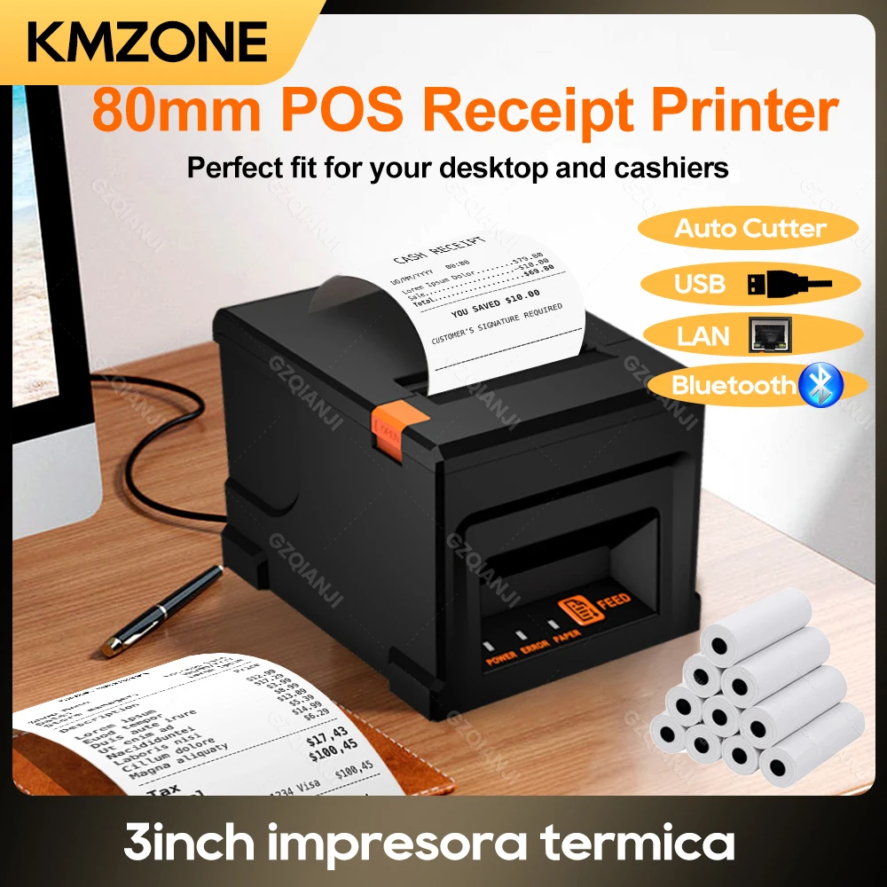 80mm-3inch-Thermal-Receipt-Printer-Automatic-Cutter-Restaurant-Kitchen ...