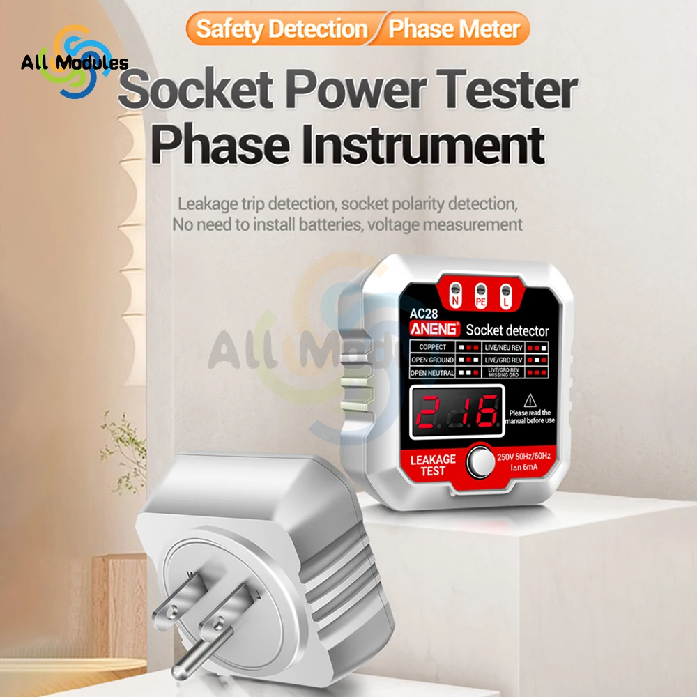 ANENG-Outlet-Tester-Electrical-Receptacle-Detector-with-LCD-Display-3 ...