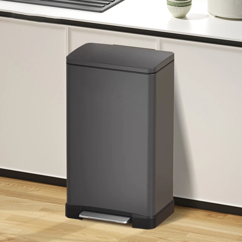 12L-Household-Trash-Bin-Large-Wastebasket-Footed-Black-Storage ...