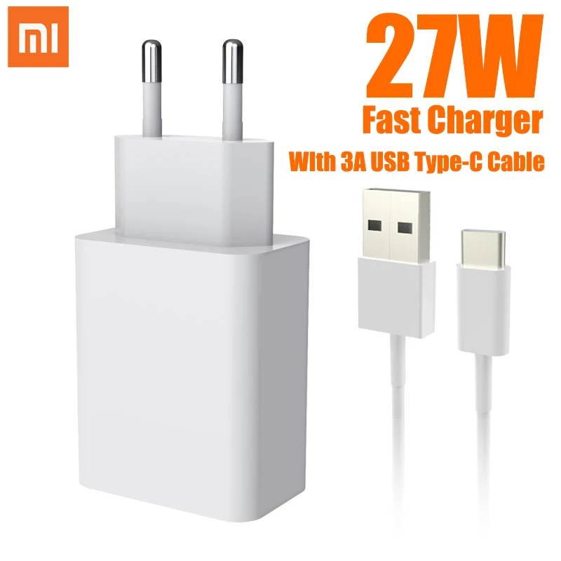 Original-Redmi-K30-27W-Fast-Charger-With-3A-USB-Type-C-Cable-Quick ...