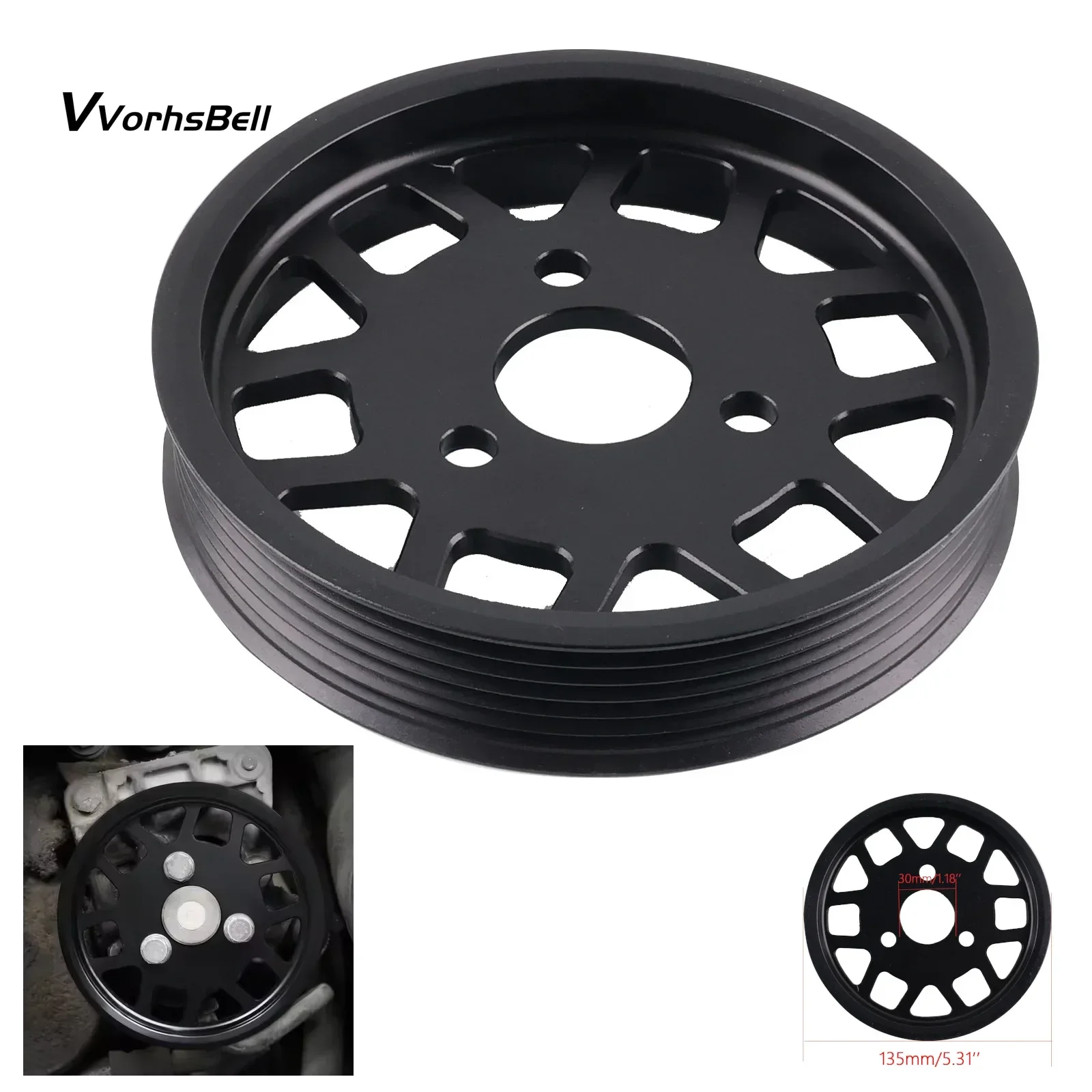 High-grade blackAluminum Power Steering Pulley BMW E46 E36 E39 E38 X5 ...