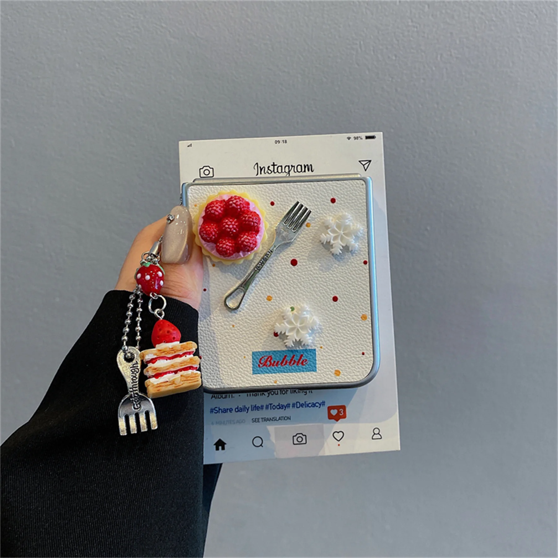 Милый чехол с 3D вилкой-снежинкой и подвеской в виде торта для Samsung ...