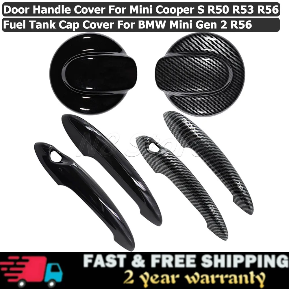 Gloss Black/Carbon Fiber 1Pc Fuel Tank Cap Cover For BMW Mini Gen 2 R56 ...